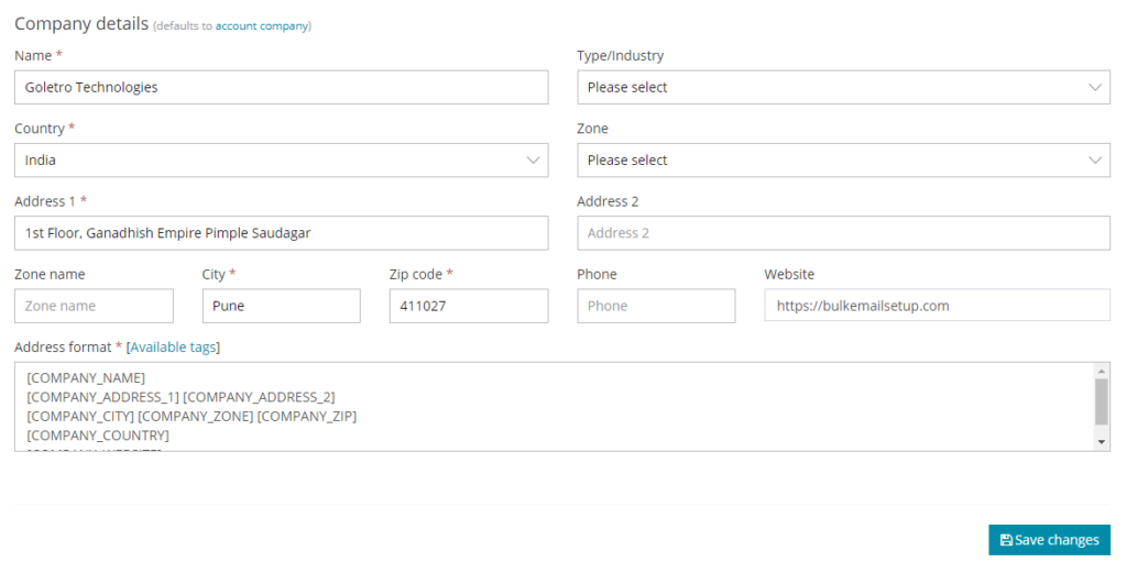 Customer Documentation - Bulk Email Setup